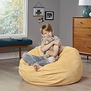 Christopher Knight Home Samantha 3 Foot Beanbag, Mustard Yellow