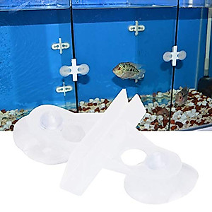 TOPINCN 40PCS PVC Aquarium Fish Tank Suction Cup Separating Board Divider Support Clip Insulation Clip(White)