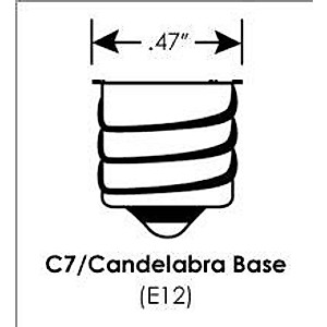 Bioluz LED 40W Filament Candelabra Bulb, E12 Base High Efficiency LED Candle Bulbs, UL Listed, Pack of 12