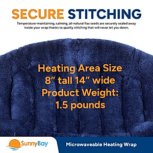 SunnyBay Microwave Heating Pad, Microwavable Moist Hot or Cool Bean Bag Wrap for Neck, Shoulder, Knee, or Back Pain with Fastening Straps, 8x14 Inch Heating Area, 1.5 Lbs, 64 Inches, Purple