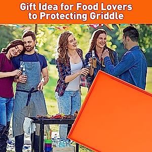 Wohbay Griddle Mat for Blackstone, 36" Food-Grade Silicone Cover Mat for Griddle Surface, Griddle Accessories, Griddle Outdoor Protector - Orange