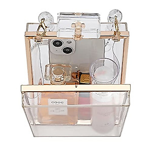 CARIEDO Acrylic Handbag Luxury Transparent Clear Clutch Bag for Women Evening Bag Handbag Purse Crossbody Shoulder Bag Party Prom (Clear 97)