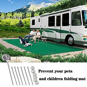 Uitose 14 Count Outdoor Rv Rug Stakes, Stainless Steel Spira Patio Mats Stakes, Used for Fixing Rugs, Tents, Tarps, and RV Mats，Rv Camping Accessories for Outside,Camper Must Haves