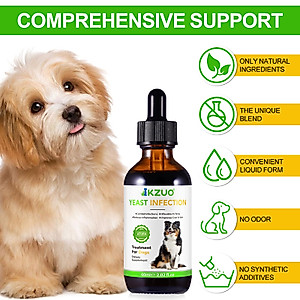 Natural Yeast Infection Treatment for Dogs - Effective Dog Ear Infection Treatment & Allergy Relief, Reduces Inflammation, Alleviates Itching, Combats Infections, Improves Coat & Skin
