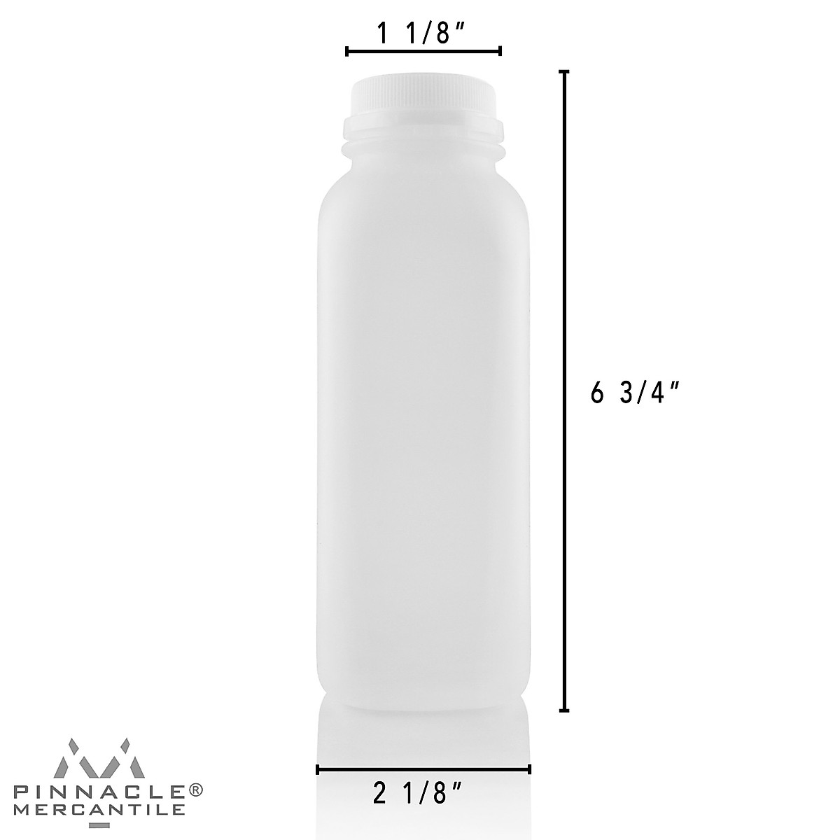Pinnacle Mercantile Empty Plastic Smoothie Juice Bottles 16 ounce Set 6 Tamper Evident Caps