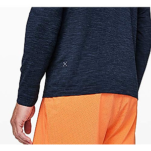 Lululemon Mens Metal Vent Tech 1/2 Zip Long Sleeve Shirt (Mineral Blue/Nautical Navy, L)