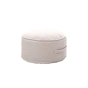 JINGXIN Cotton & Linen Floor Seating Pad Round Futon Stool Case Washable - Diameter 15 inch,Beige
