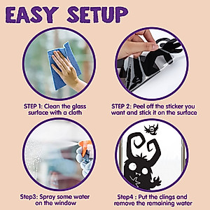 JOYIN Halloween Decorations Window Clings - Hallowmas Monster Window Covers Novelty Cute Wiggly Monster Window Decal Stickers for Halloween Party Decoration Party Supplies Decor Window Decoration