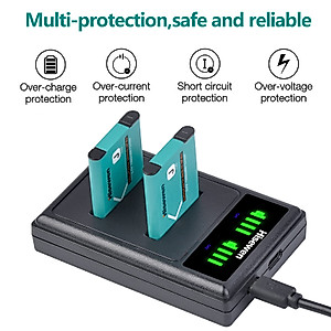 Hisewen EN-EL19 Battery 3 Pack and Dual USB Charger kit for Nikon Coolpix S32, S33,S100, S2800, S3100, S3200, S3300, S3500, S3600, S3700, S4100, S4200, S4300, S5200, S5300, S6500, S6800, S7000