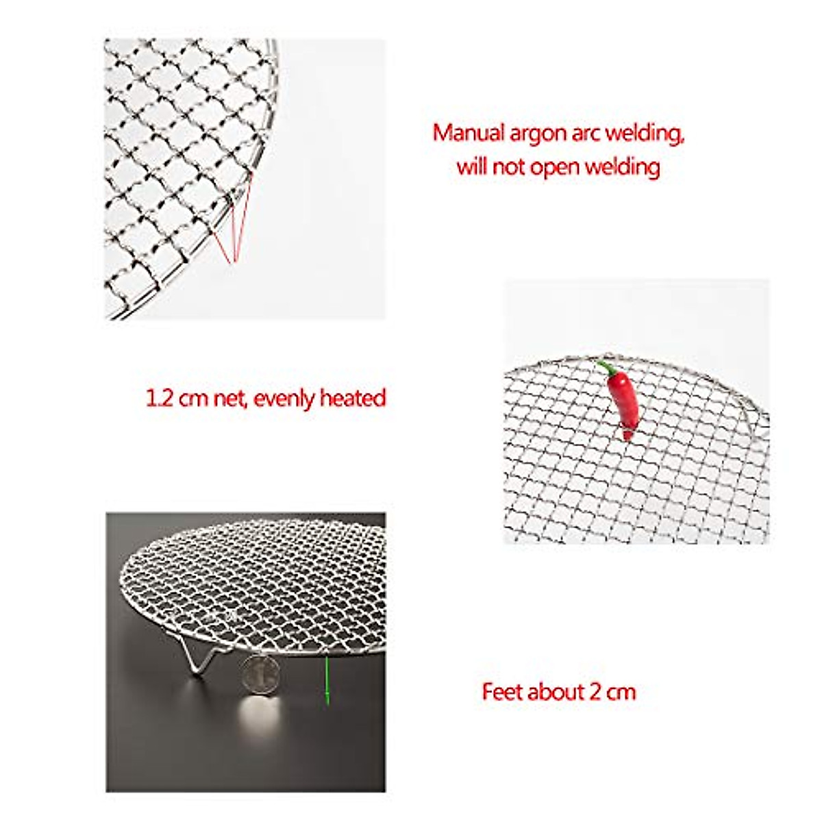 InBlossoms Versatile Round 304 Stainless Steel Cooling Rack Baking,Heat Resistant Rust Proof Sturdy Durable Dia 9.8"