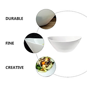 YARDWE White Pasta Serving Bowls Boat Shaped Bowl Toughened Glass Salad Bowl Heat Resistance Soup Bowl Small Side Dishes for Dessert Ice Cream