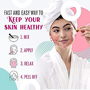 Pamper Day - Jelly Masks for Facials, Peel Off Face Mask Bundle Kit, Jelly Mask Facial Kit for Skin Care, Spa Mask Set With 10 Fruit Peel Masks, Silicone Brush, Mixing Bowl, Spatula, & Measuring Spoon