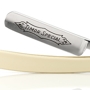 Timor Straight Razor, Carbon Steel Blade 5/8", Ivory Plastic Handle | Handcrafted in Solingen (Germany)