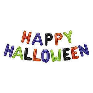 Tellpet Happy Halloween Balloons Banner, Halloween Party Decorations for Home Yard Decor Backdrop Sign, Colorful