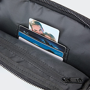 Pander Everywhere Belt Bag for Women, 5 Zipper Pockets Nylon Crossbody Fanny Pack Purse (Black)