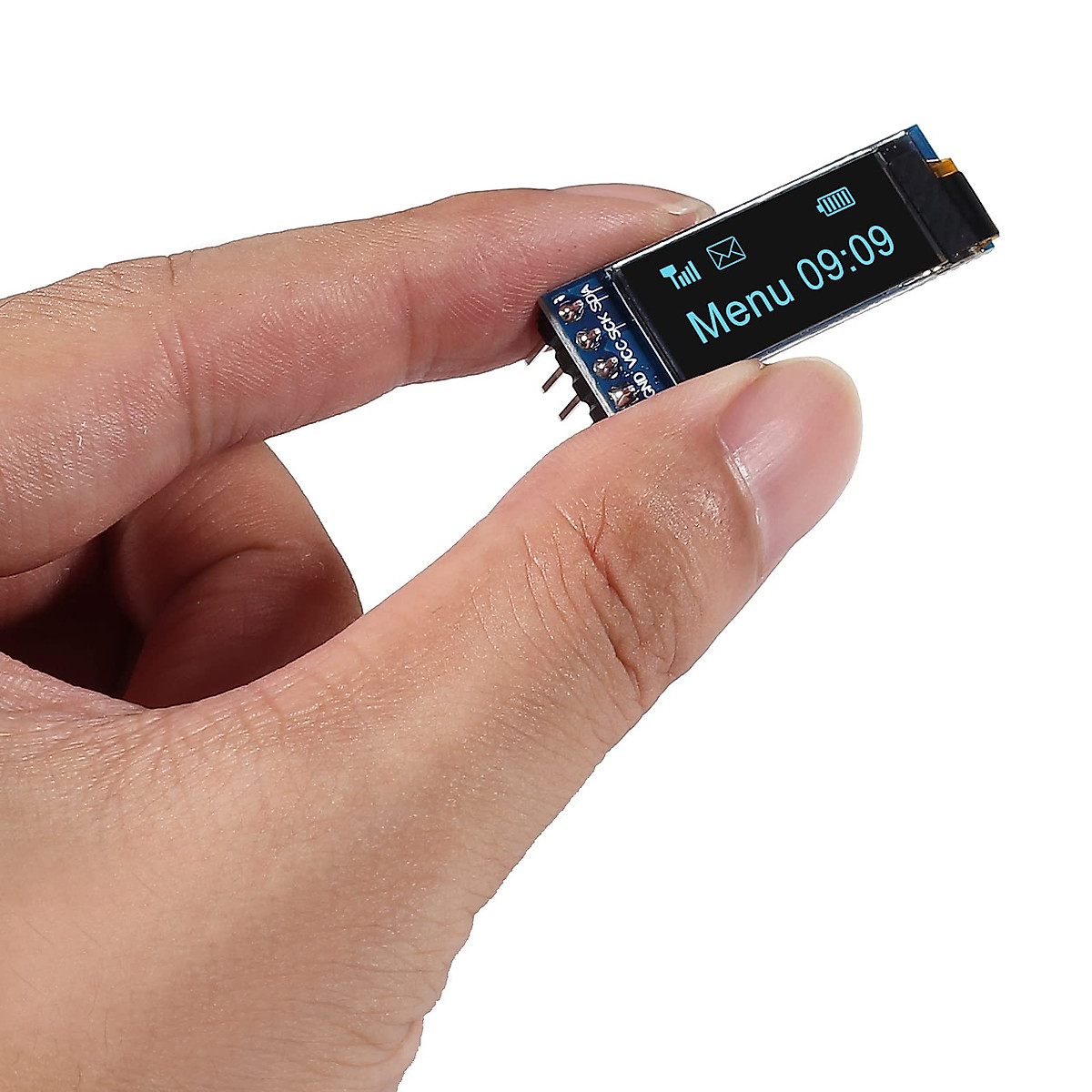 DWEII 10 Pieces I2C Display Module 0.91 Inch I2C OLED Display Module I2C OLED Screen Driver DC 3.3V~5V 4PINS for Arduino ESP32 ESP8266 AVR PIC STM32 for Raspberry pi (Blue Color)