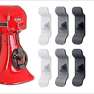 ORGANISET Cord Organizer for Appliances, 6 Pack Cord Wrapper for Appliances, Appliance Cord Organizer Compatible with Stand Mixer, Air Fryer, Coffee Maker, Toaster (Grey, black and White)