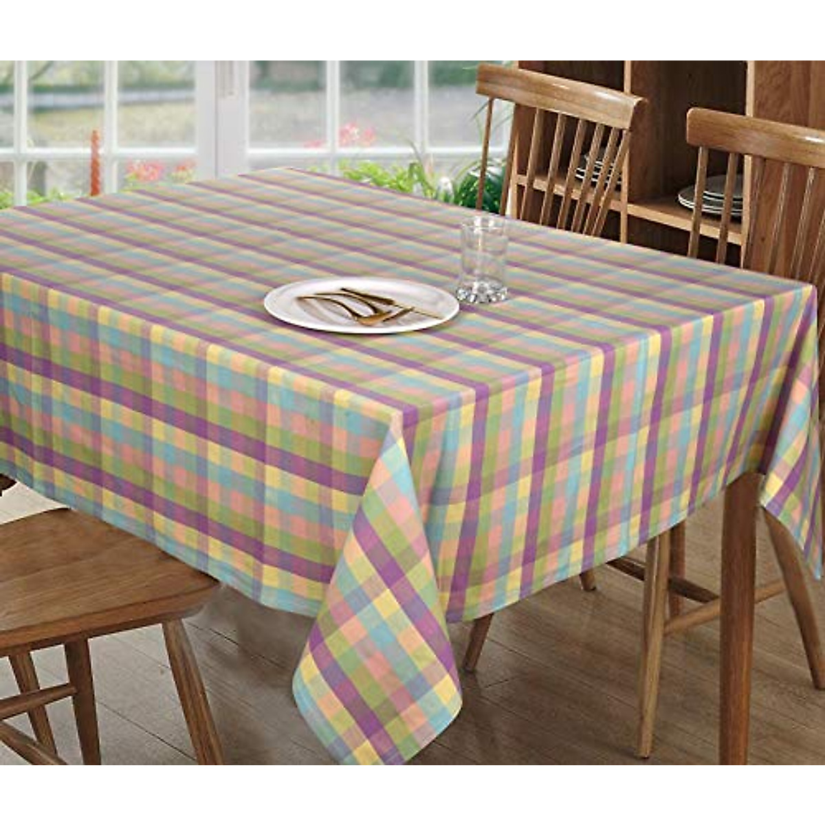 Urban Villa Easter Tablecloth Buffalo Check Table Cloth Tabletop Cover Kitchen Dining Tablecloth 100% Cotton Great Parties Wedding Holiday Dinner Easter Rectangle 60X102 Inches 8-10 Seats Table Cloth
