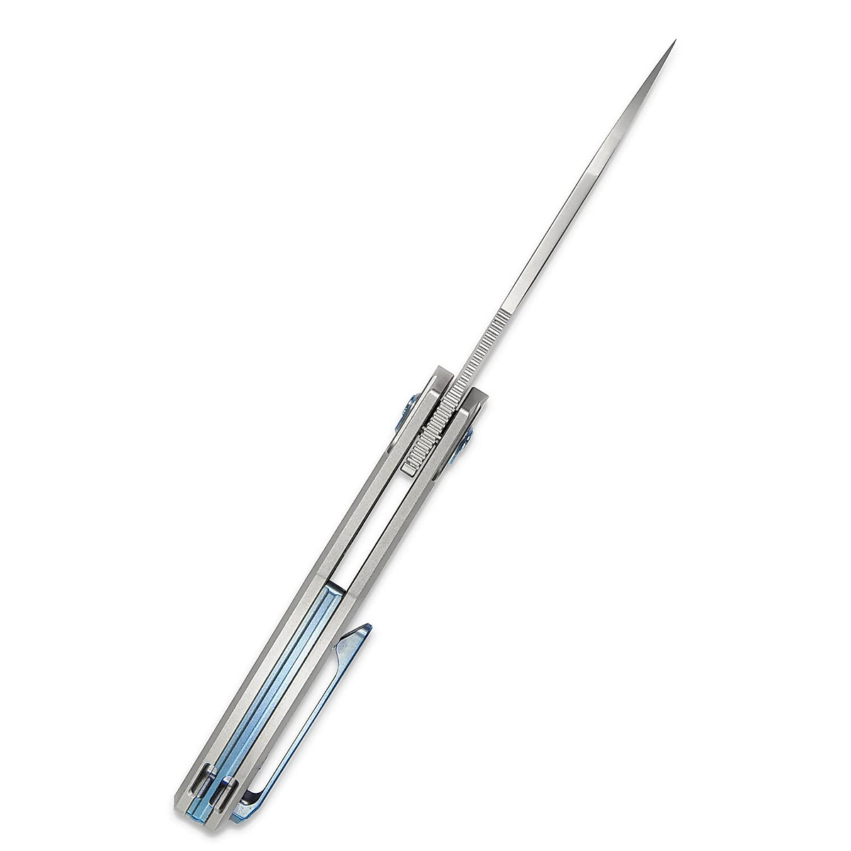 Kubey Barracuda KU299 Pocket Folding Knife, Front Flipper Titanium Folder with 3.38" Swedged Wharncliffe S30V Blade Ideal for EDC Outdoor Hunting and Camping (Gray)