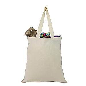 12 Pack Canvas Tote Bags Bulk Plain Fabric for Crafts, DIY, Vinyl, Shopping, Groceries (Natural Color, 15x16)