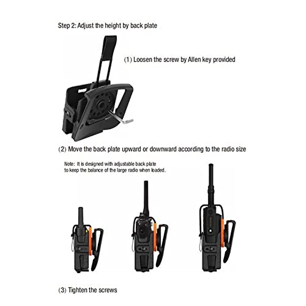 Tactical Scorpion Gear Polymer Walkie Talkie Radio Holder Holster for Motorola, Kenwood, Hytera