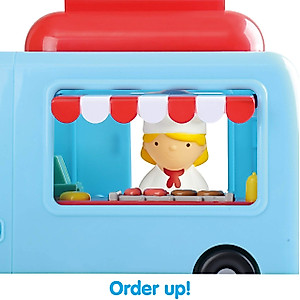 Kidoozie Cruisin Cuisine Playset, 7 Piece Lights and Sounds Food Truck, Imaginative Figure Play, for Children 18 Months and Up, Multi