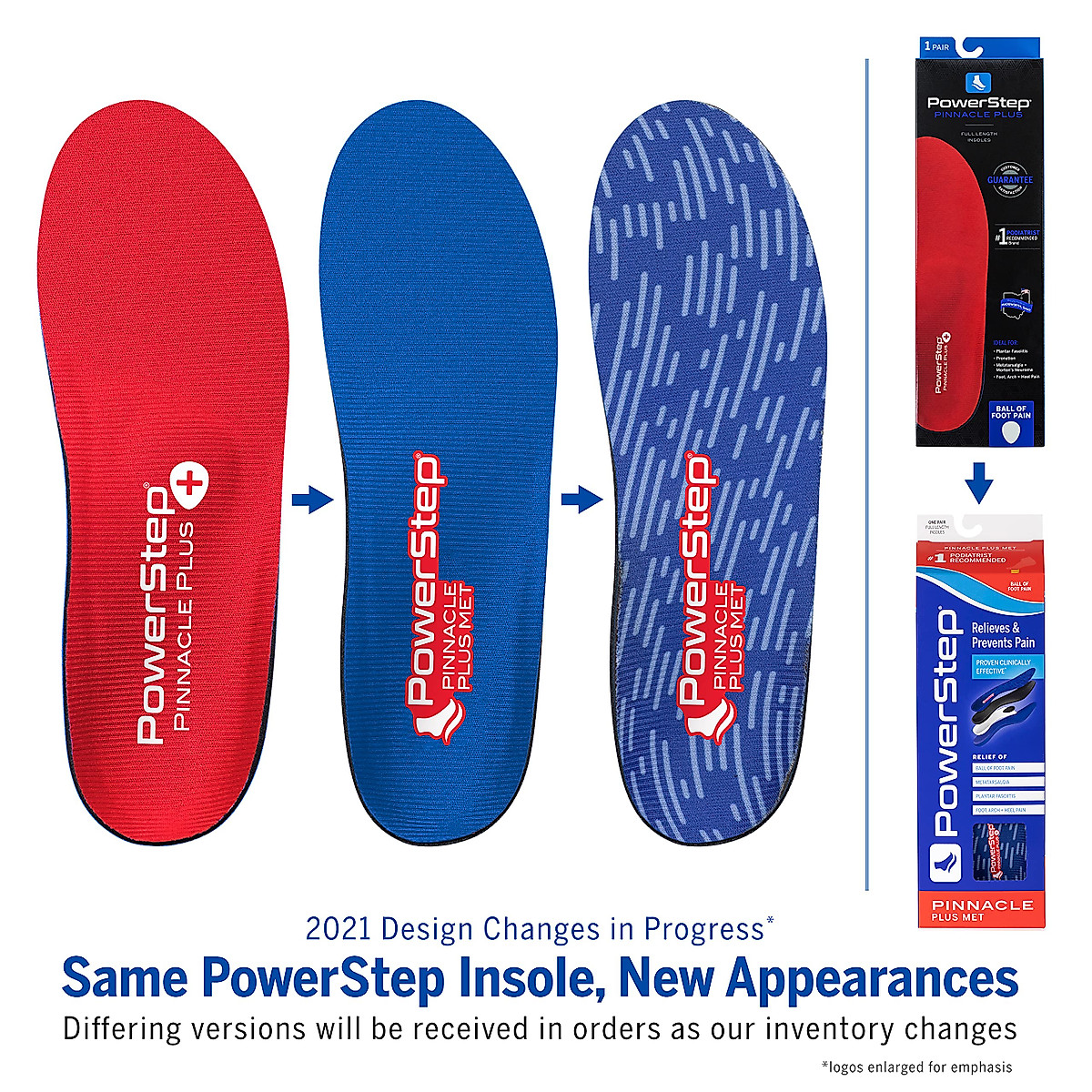 PowerStep Pinnacle Plus Ball of Foot Pain Relief Orthotics - Shoe Inserts for Metatarsalgia, Arch Support & Morton's Neuroma Pain Relief - Made in USA Insoles with Metatarsal Pad (M 5-5.5, F 7-7.5)