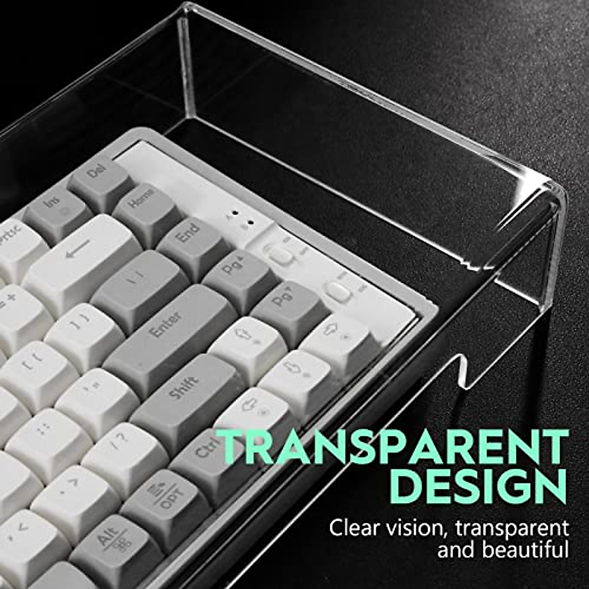 Cabilock Acrylic Keyboard Cover Desktop Keyboard Protector Keyboard Cover Anti- Cat Clear Keyboard Protector Computer Keyboard Mice Accessories (18.5x5.9x1.8 inch)