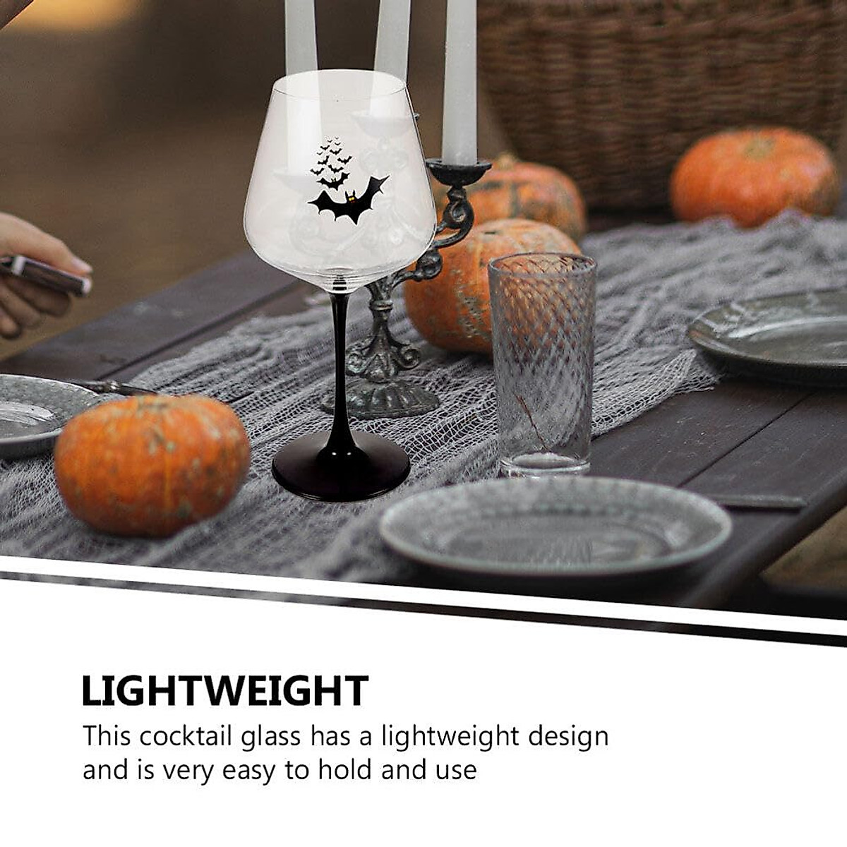 GANAZONO 2pcs Halloween Glass Cups Halloween Wine Goblet Halloween Cocktail Accessories Pudding Cups Halloween Drinking Glasses Halloween Wine Glasses Drinks Goblet Bat Style Water Cup