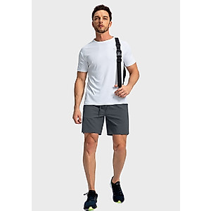 Men's Running Shorts with Zipper Pockets 7 Inch Lightweight Quick Dry Gym Athletic Workout Shorts for Men (Grey, M)