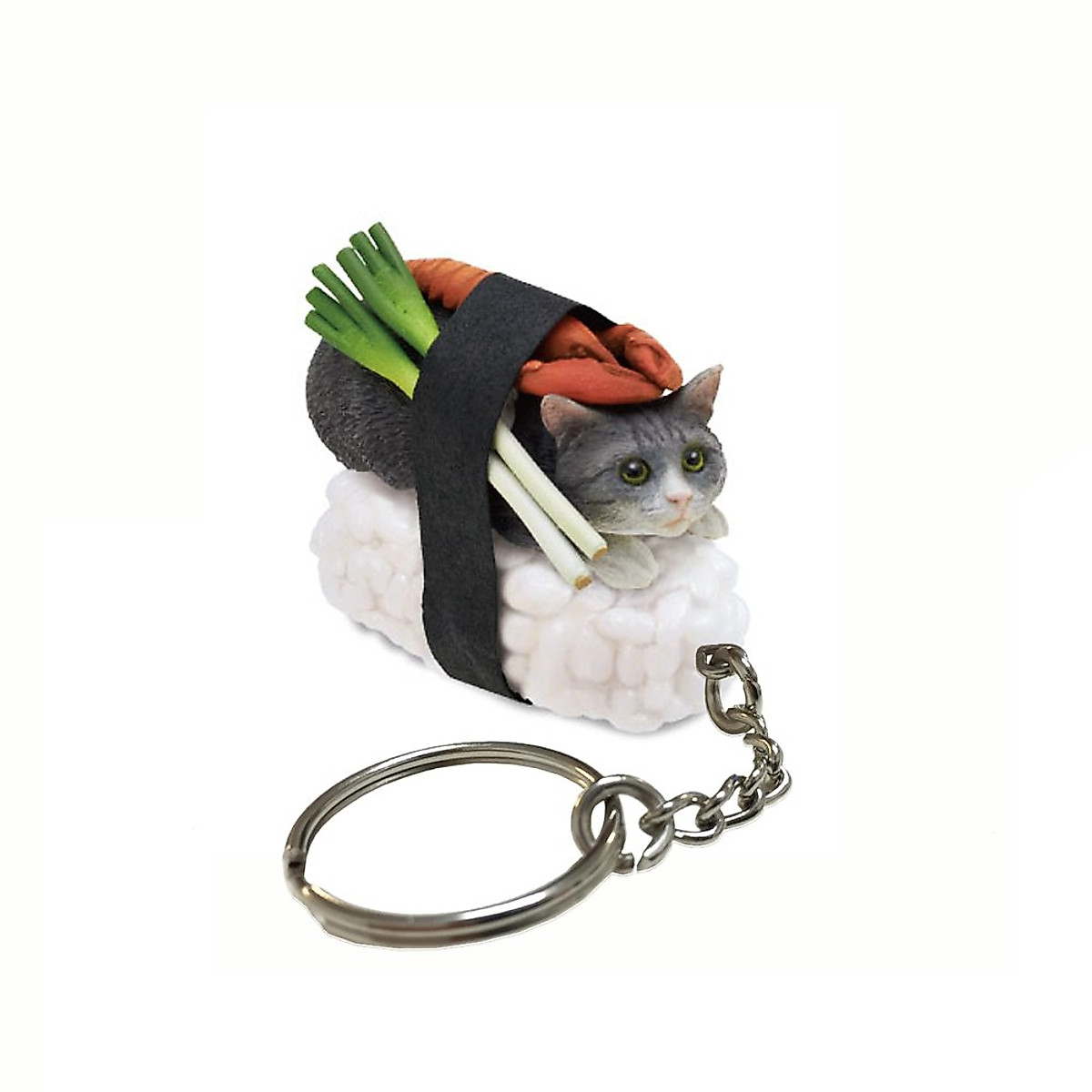Sushi Cat Clever Idiots Nekozushi Keychain - Blind Box Includes 1 of 5 Collectable Figurines - Features a Detachable Keyring (Version 1)