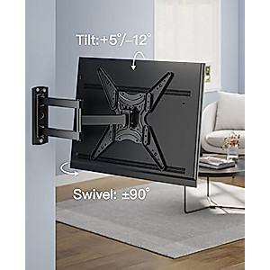 Floating Wall Mounted Shelf AV Mount Shelf & PERLESMITH Full Motion TV Wall Mount