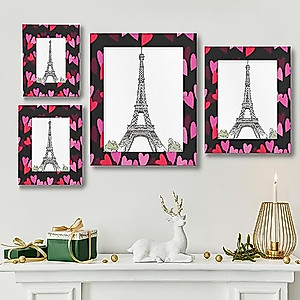 POFATO Red Heart Love 8x10 Picture Frame Wood Photo Frame for Tabletop Display Wall Mount Picture Frame Display 8 x 10 Inch Photo Wall Decor Home Gift Frames