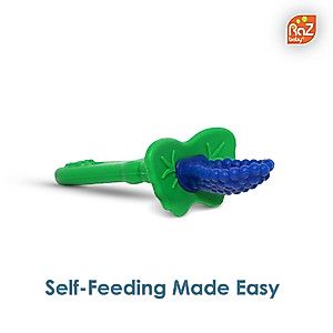 RaZbaby RaZberry Infant Training Spoon, 6m+ (Red & Blue, 2 Count (Pack of 1))