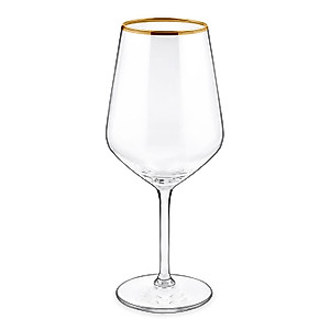 Maverton Set of 2 Personalized Gold Rimmed Wine Glasses - Pair of Glasses for Wedding - For Wine Connoisseurs - Perfect for Couples - Engraved Glasses with Gold Band for pairs - PARENTS