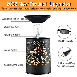 kobodon Metal Wax Warmer,Wax melt Warmer,Candle Wax Burner, Electirc Wax Melt Warmer Candle Melter as Gifts for Moms Grandma Women Girls(Butterfly)……