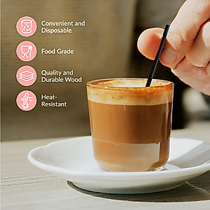 Plastic Coffee & Cocktail Stirrers, 2000 Plastic Coffee Straws, 5.5-Inch Coffee and Drink Stir Sticks, Cocktail Swizzle Sticks, Disposable Stir Sticks, Drinking Straws for Coffee & Cocktails (Black)