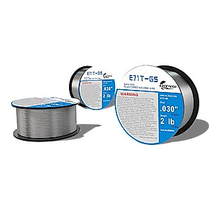 NICETECH, Gasless Flux Cored Welding Wire, Carbon Steel, E71TGS. 030-Diameter, 2 Pounds Spool, Silver, Package of 1