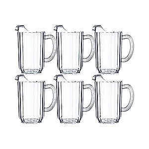 Carlisle FoodService Products Plastic Pitcher, 48 Ounces, Clear (Pack of 6)