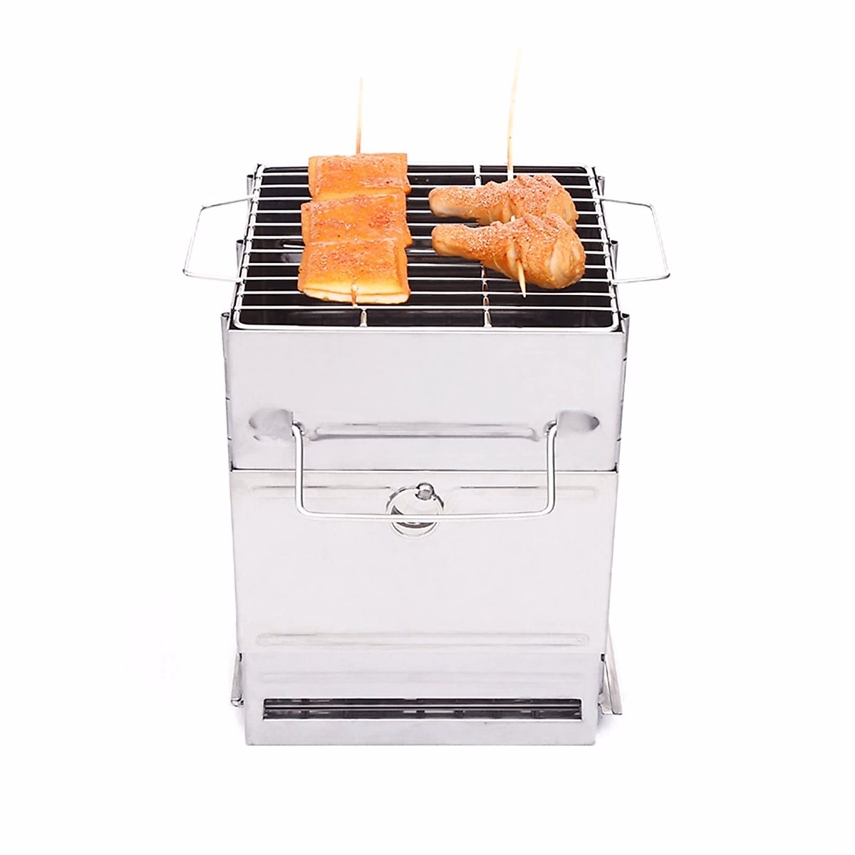 TBMAKE Grills Portable Charcoal Heating Grill Outdoor BBQ Wood Stove Foldable Stainless Steel Grill