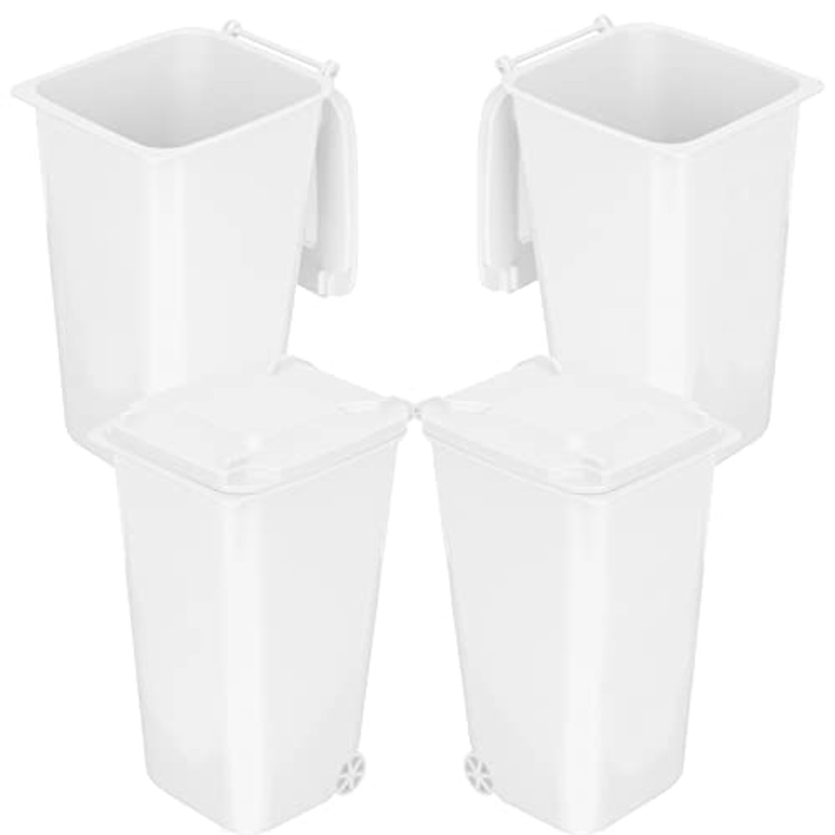 OUNONA Mini Curbside Trash and Recycle Can 4pcs Desktop Organizers Pen Holder Pencil Cup Mini Storage Containers for Office Supplies