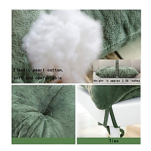 JINGXIN Crystal Velvet Fabric Chair Pad Rectangle Stool Cushion Students Seat Pad,with Ties - 11.8 x 17.7 inch,Pine Green