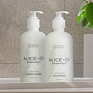Alice + Co. Shampoo & Conditioner - Fairfield by Marriott - TownePlace - SpringHill - Hotel Bath Amenities - Lavender & Eucalyptus - 8.5 oz Bottles - Hair Care Set