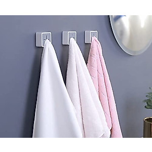Little Dream Products Wall Hooks for Kitchen Bathroom Trackless Self Adhesive Wall Mounted Hanger Napkin Rack Towel Hook Set of 3 White LDP630HT8 LDP630HT8