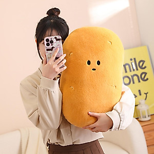 funnykitten Potato Plush, Kawaii Stuffed Potato Pillow Soft Realistic Potato Plushie Toy Funny Food Plush Pillows Gift for Home Decor Party, 21.6 inch