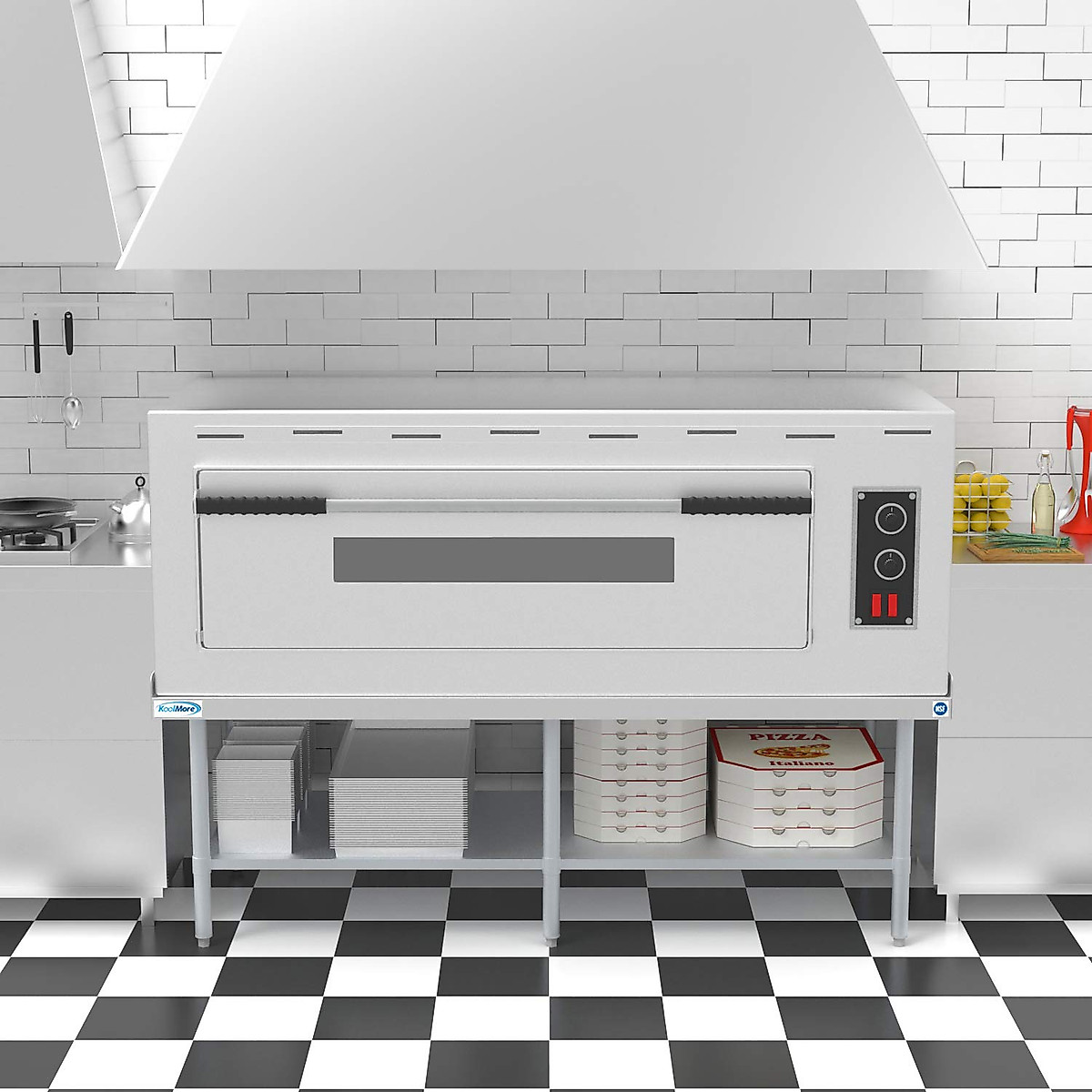 KoolMore 16 Gauge Stainless Steel Commercial Equipment Stand - 30" X 72" Heavy Duty Griddle Stand with Undershelf