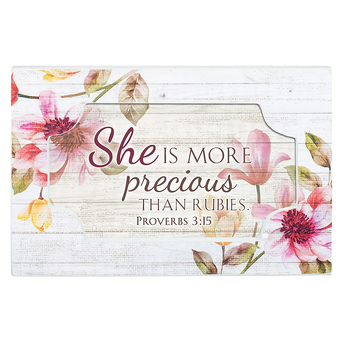 Cottage Garden More Precious Than Rubies Floral Decoupage Petite Music Box Plays Friend in Jesus