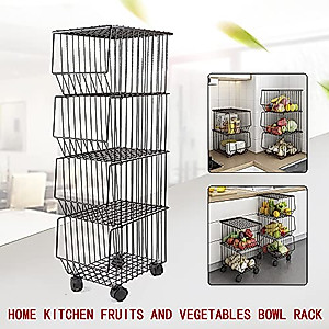 Cbhfmljd 4-Tier Wire Shelving Rack Shelf Household Kitchen Storage Metal Shelf Organizer, Non-Slip Pads and Removable Sliding, Waterproof and Ventilated for Pantry Closet Kitchen Laundry
