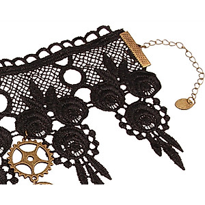 MIUNIKO Women Party Gothic Steampunk Gear Collar Choker Necklace Party Accessories