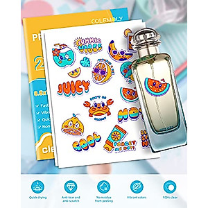 Sticker Paper Clear Printable Vinyl for Inkjet Printer-25 Transparent Dry-Quick Sheets of 8.5’’x11’’ Decals and Labels Self-Adhesive Non-Waterproof Papers Tear Resistance Bright Color for DIY